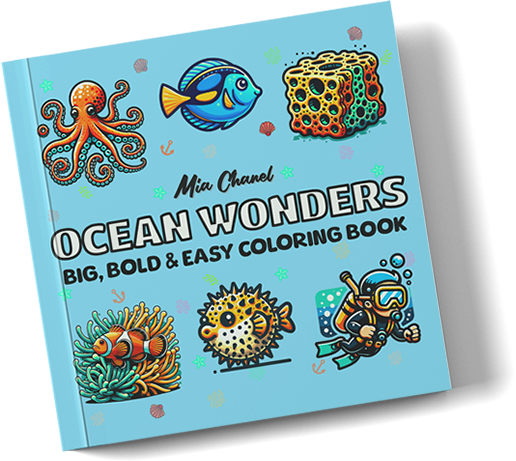 Ocean Wonders: Stress Relief Coloring Book for Adults and Kids - Mia ...